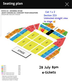 Jacky cheung concert 28 July 2x Cat 1 tickets, Tickets & Vouchers ...