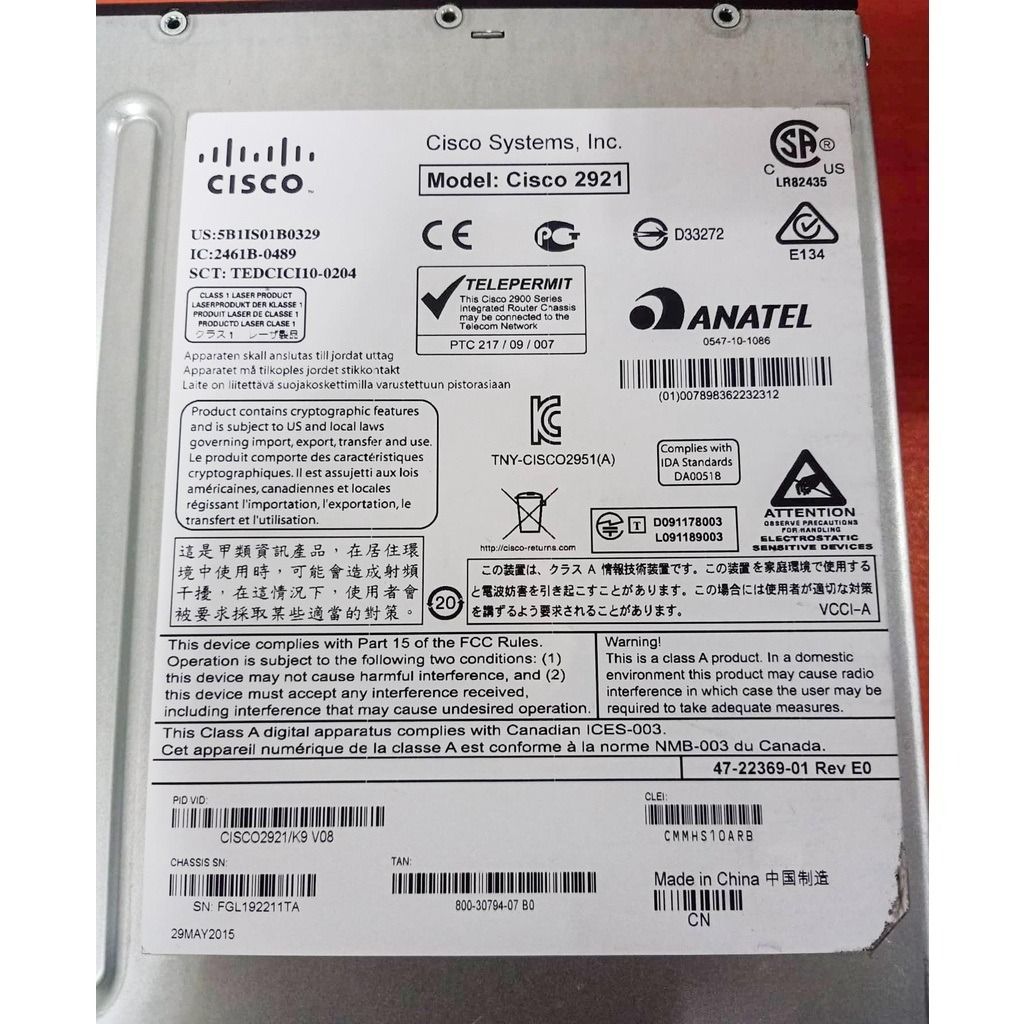 Cisco 2921 Integrated Services Router, Computers & Tech, Parts ...