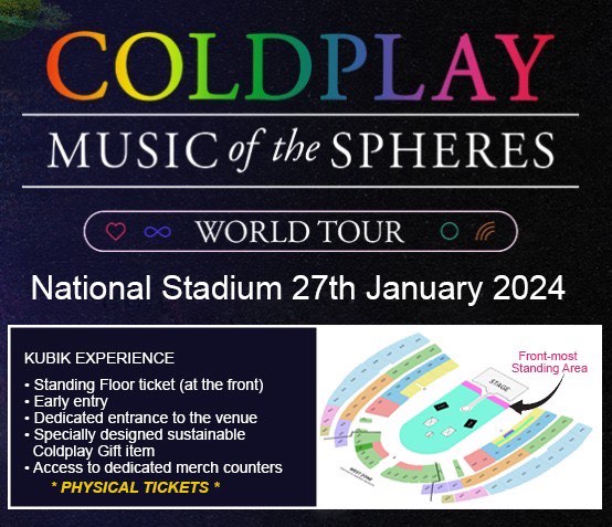 Cold Play KUBIK Experience VIP Tickets, Tickets & Vouchers, Event ...