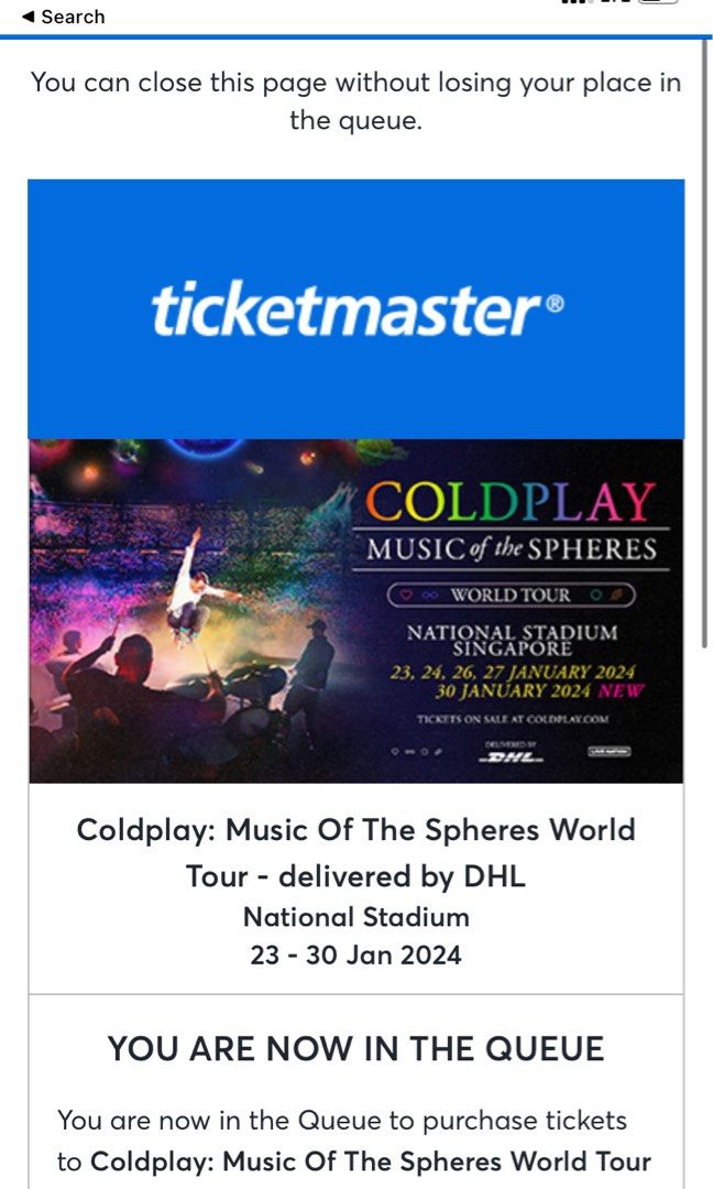 Coldplay - music of the spheres standing, Tickets & Vouchers, Event ...