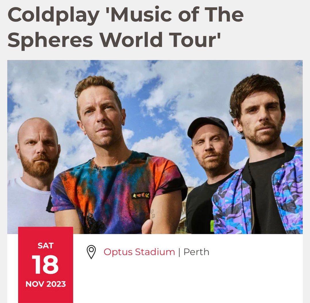 Coldplay Asia Tour 2023, Tickets & Vouchers, Event Tickets on Carousell