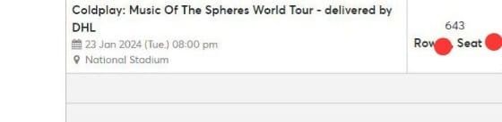 COLDPLAY CONCERT PHYSICAL TICKET x 1, Tickets & Vouchers, Event Tickets ...