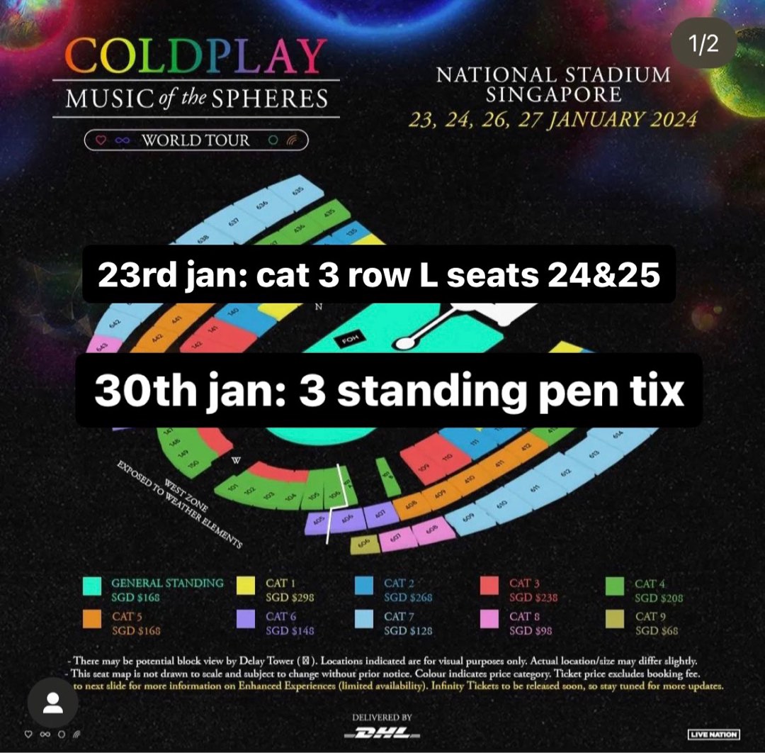 Coldplay concert tix, Tickets & Vouchers, Event Tickets on Carousell