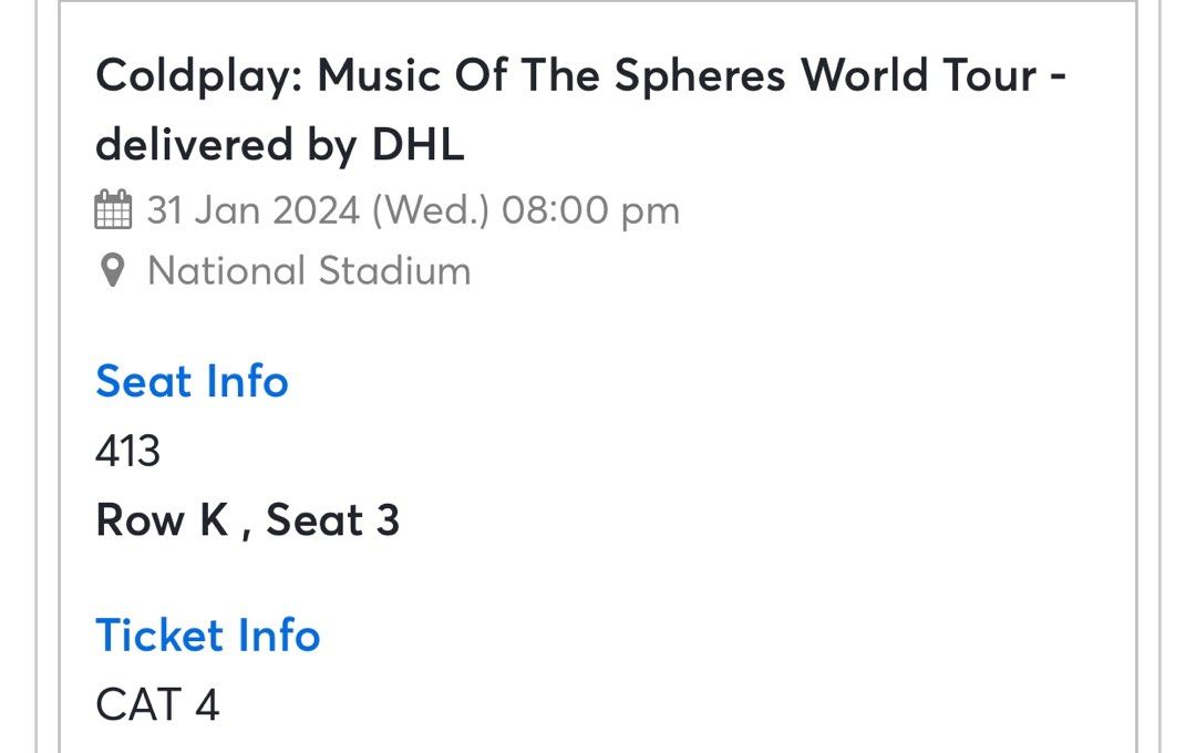 ColdPlay: Music Of The Spheres World Tour, Tickets & Vouchers, Event ...