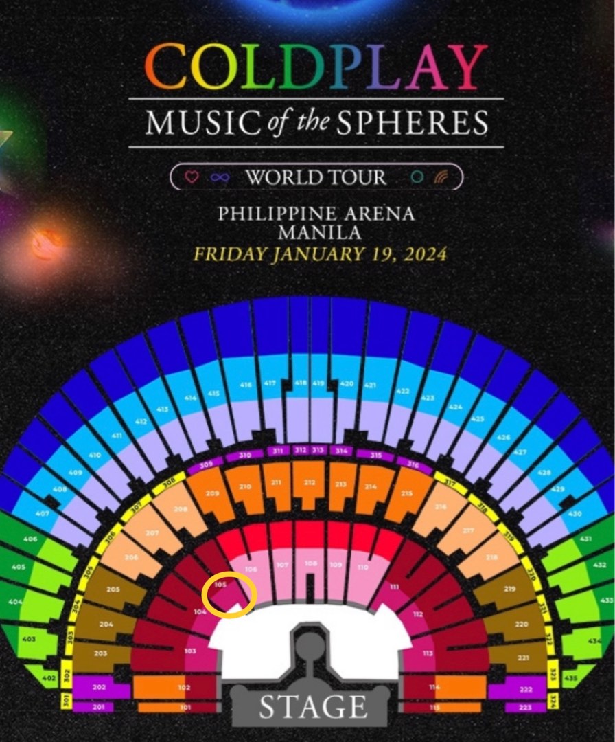 Coldplay Music of the Spheres LBA regular 1, Tickets & Vouchers, Event ...