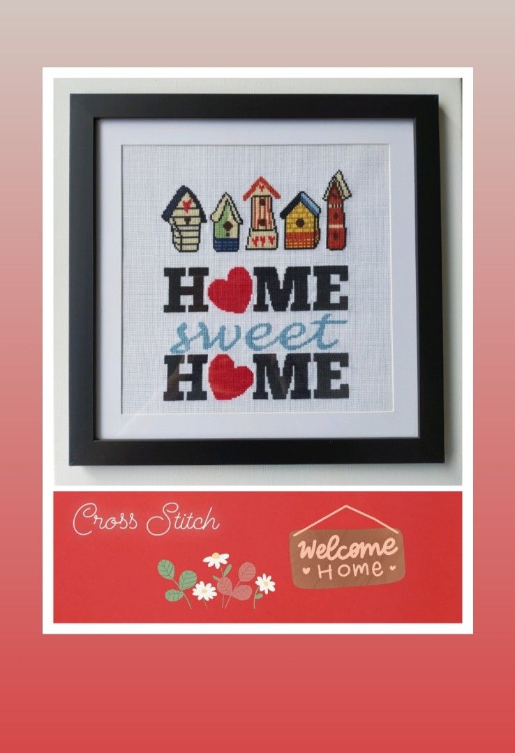 Completed Cross Stitch With Frame see, Hobbies & Toys, Stationery ...