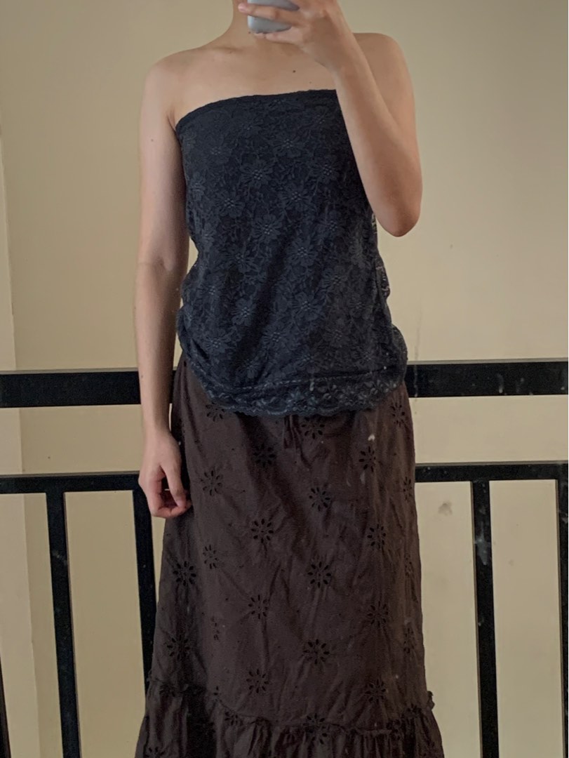 Dark Gray Lace Tube on Carousell