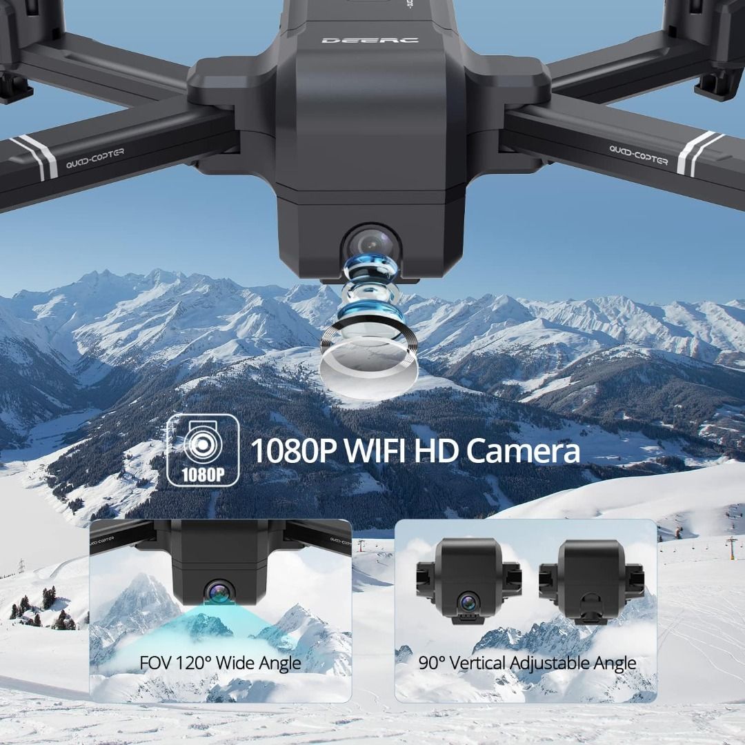 DEERC DE25 Drone with Camera 1080P HD Camera Drone FPV Live Video and GPS Auto Return Compact RC Quadcopter for Beginners and Professionals Long Flight 16 Minutes Photography Drones on Carousell