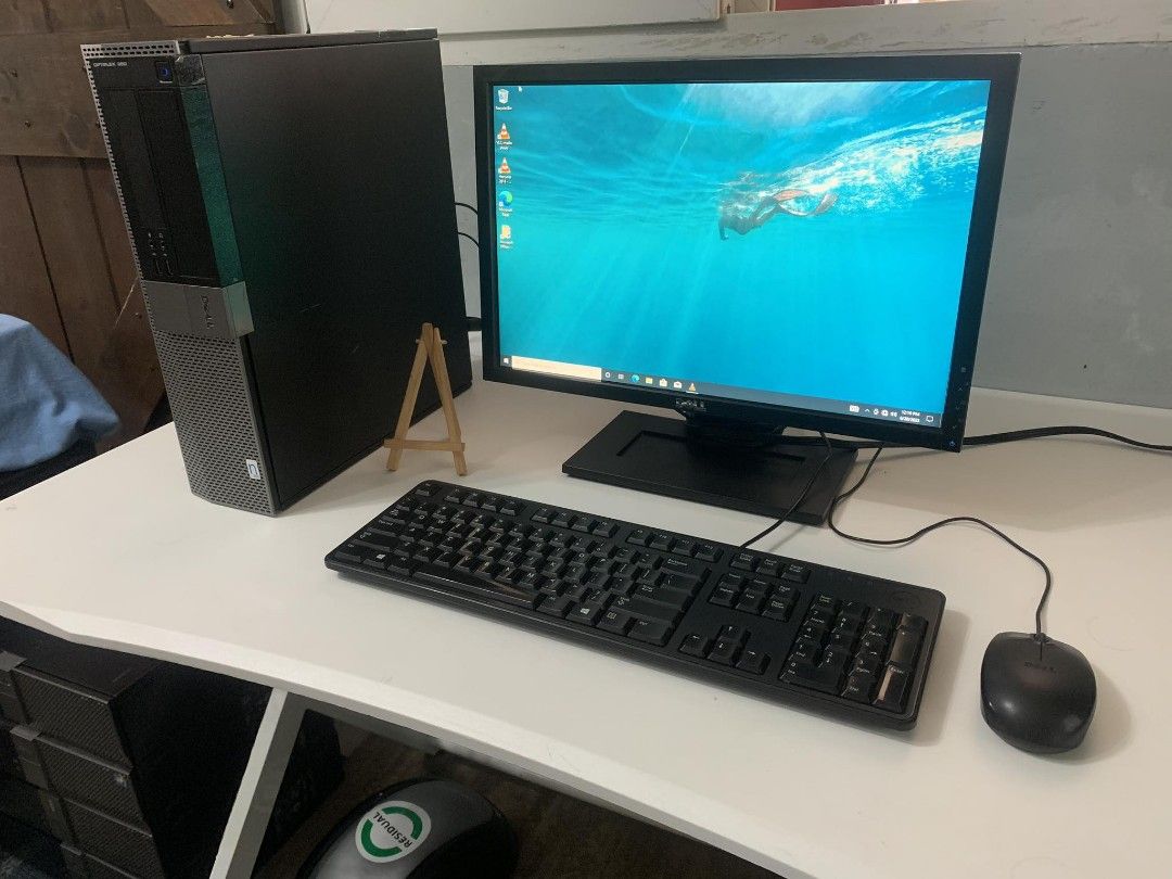 DELL COMPUTER SET I7 870 4GB 128SSD + 250HDD WITH 19"WIDE MONITOR ...