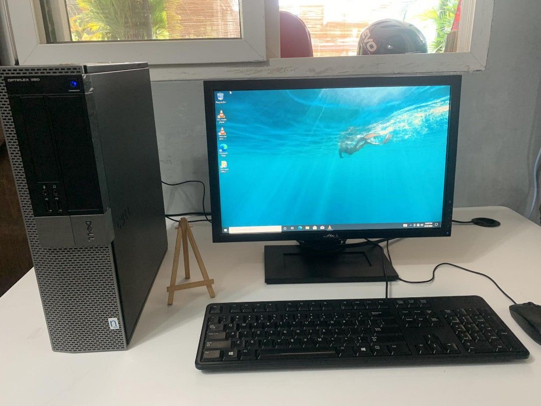 DELL COMPUTER SET I7 870 4GB 128SSD + 250HDD WITH 19"WIDE MONITOR ...