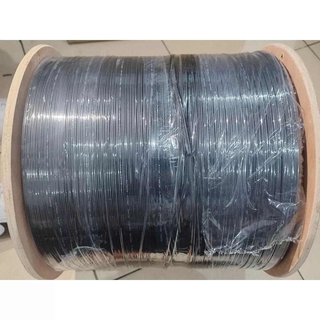 D-TECH FTTH Drop Cable 4Core 1KM - w/ 3-Steel Messenger Galvanized ...