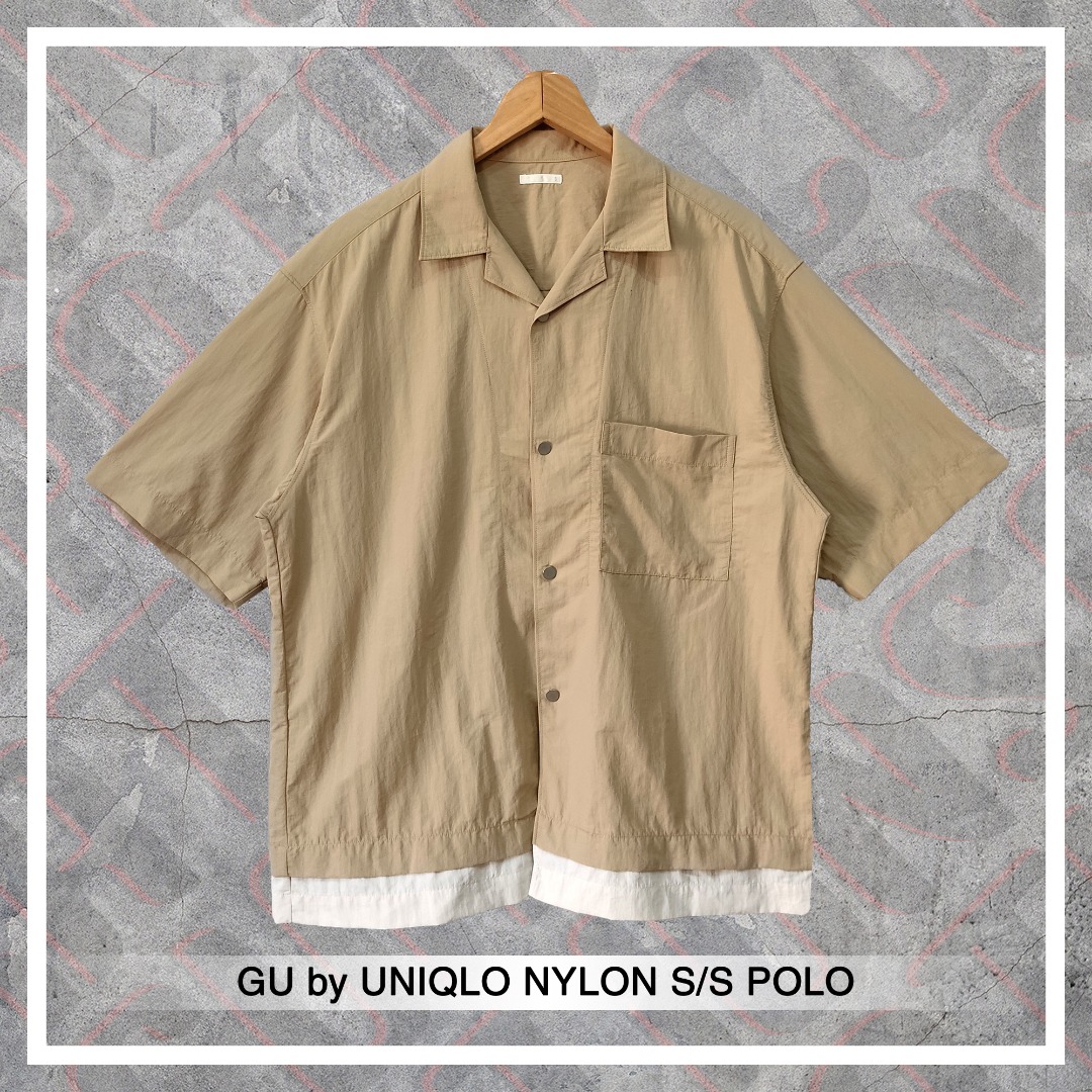 GU Uniqlo Layered Nylon Notch S/S Polo, Men's Fashion, Tops & Sets, Tshirts & Polo Shirts on ...