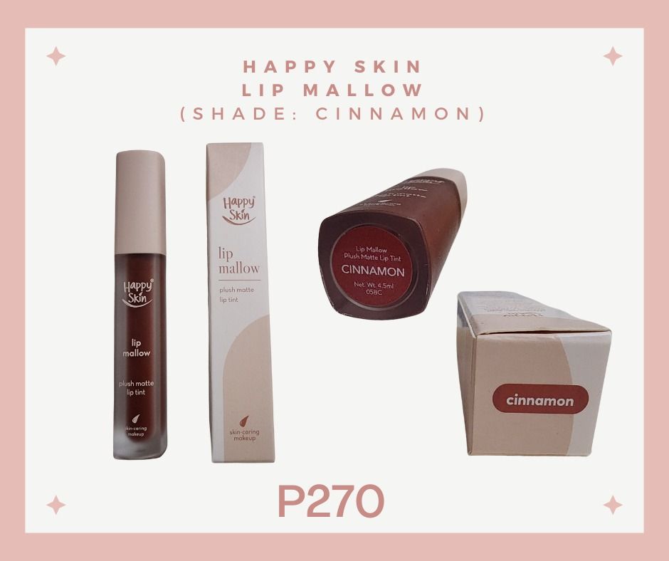 Happy Skin Lip Mallow Tint (Shade: Cinnamon), Beauty & Personal Care ...