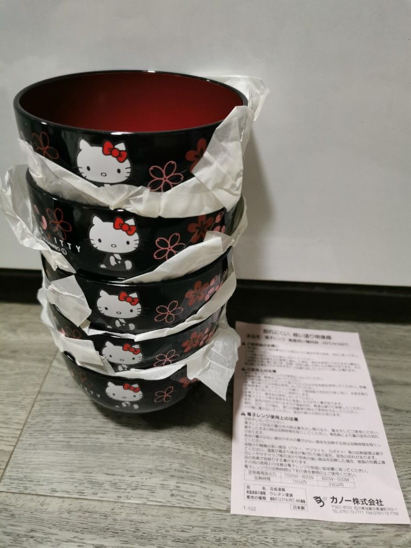 Hello Kitty bowl (set of 5), Furniture & Home Living, Kitchenware & Tableware, Dinnerware ...