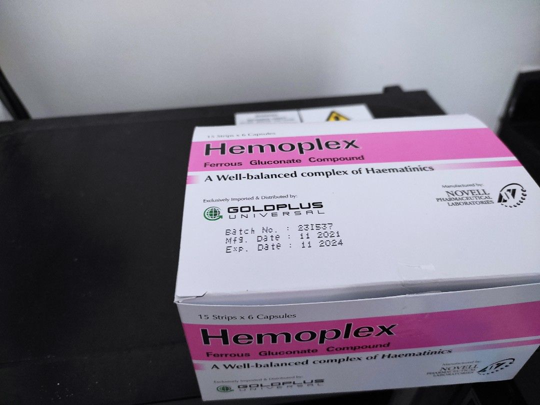 Hemoplex iron supplements..10 x 6 caps.. expiry 11/2024, Health ...