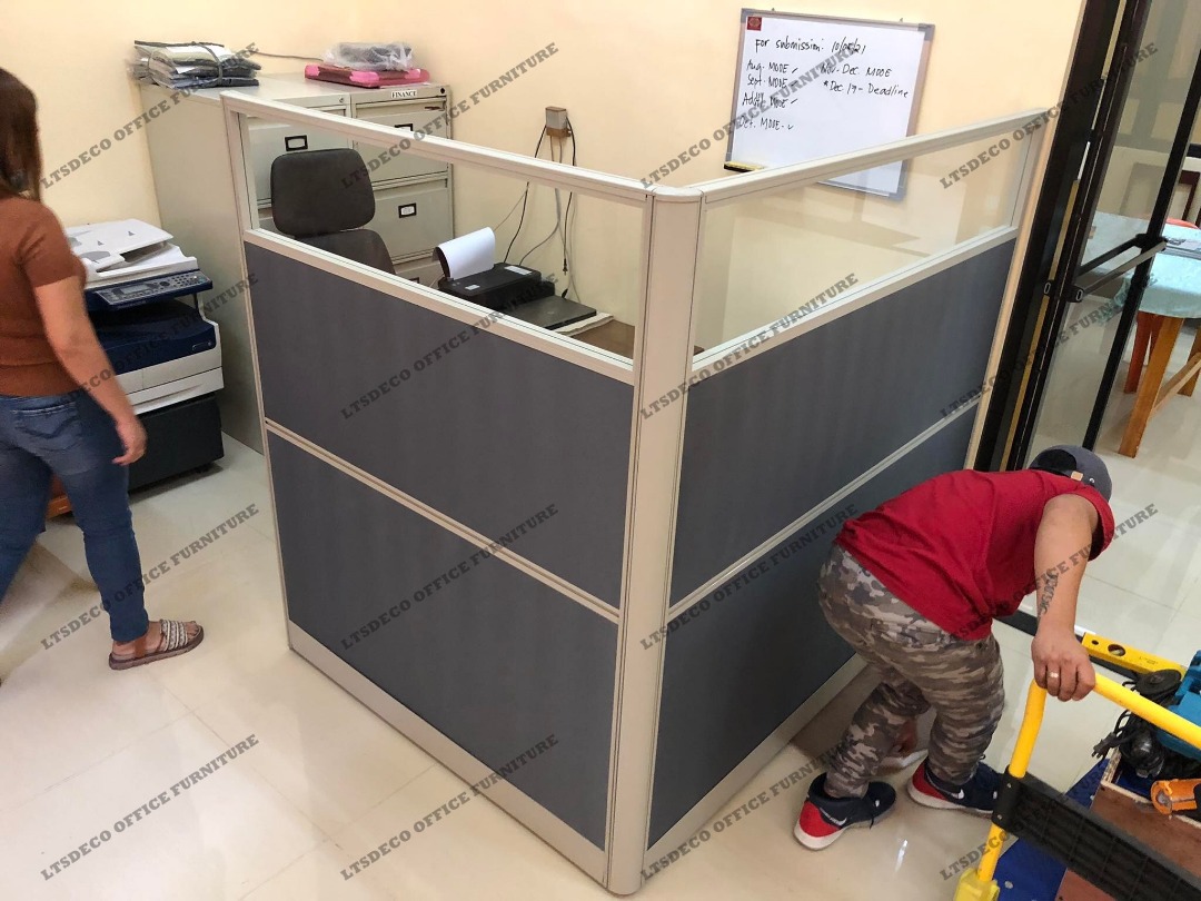 HIGH PANEL WITH GLASS OFFICE PARTITION on Carousell