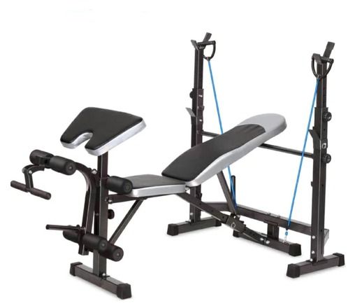 Home Gym Set (Squat Rack, Bench, Pulley, Weights), Sports Equipment ...