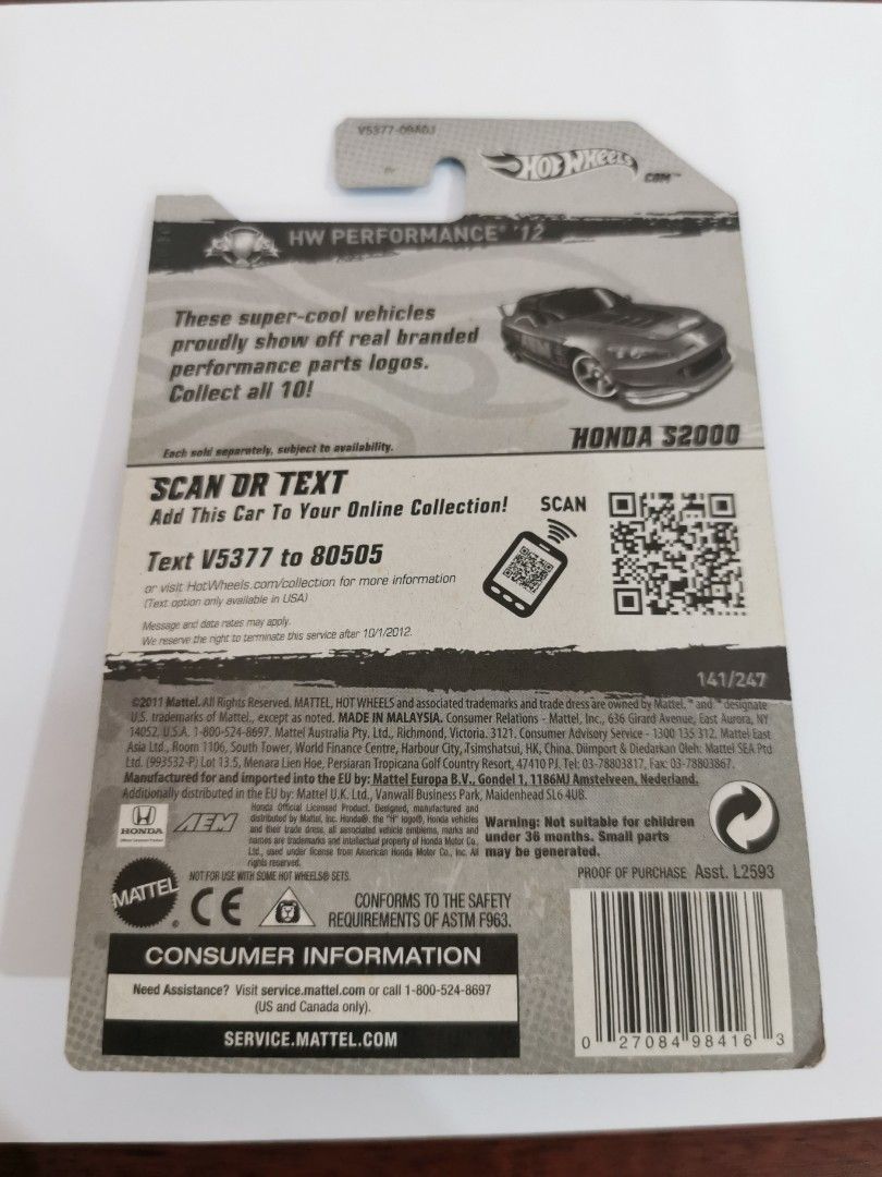 Hot Wheels Honda S2000 sth super, Hobbies & Toys, Toys & Games on Carousell