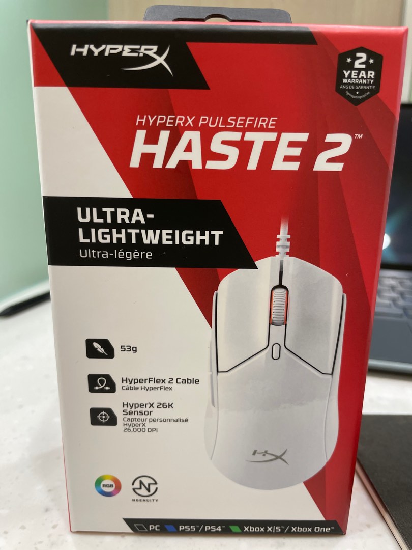 HyperX Pulsefire Haste 2 Gmaing Mouse, 電腦＆科技, 電腦周邊及配件, 電腦滑鼠及相關產品 - Carousell