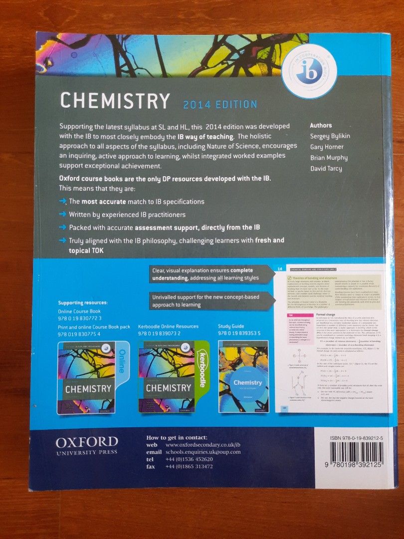 IB Chemistry Textbook+course companion, Hobbies & Toys, Books ...