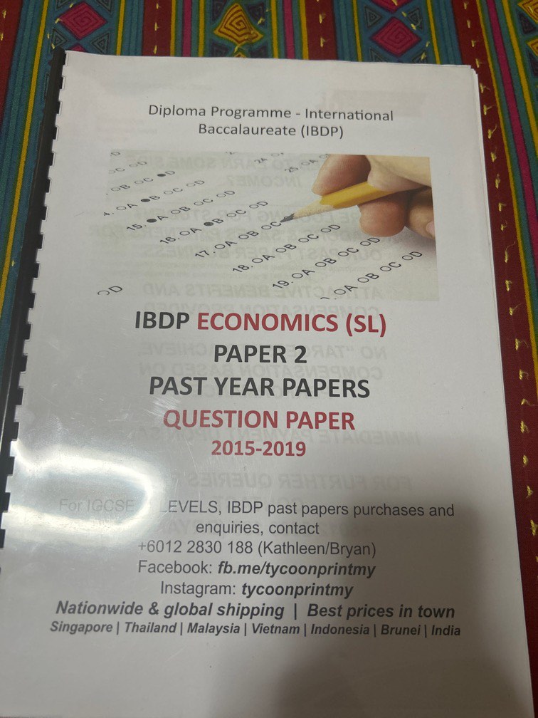 IBDP Economics SL past papers (Paper 2), Hobbies & Toys, Books ...