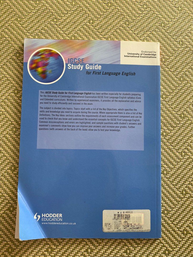 IGCSE Study Guide for first language English, Hobbies & Toys, Books ...