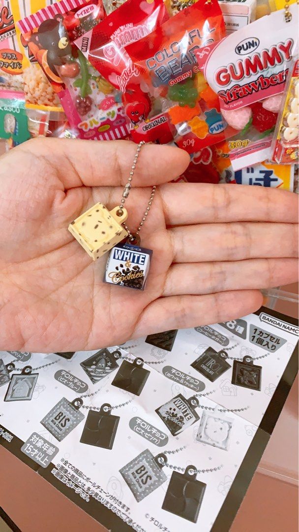 Japan Gashapon Gacha miniature Tirol Chocolate White Cookie keychain ...
