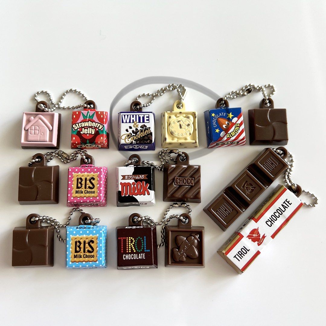 Japan Gashapon Gacha miniature Tirol Chocolate White Cookie keychain ...