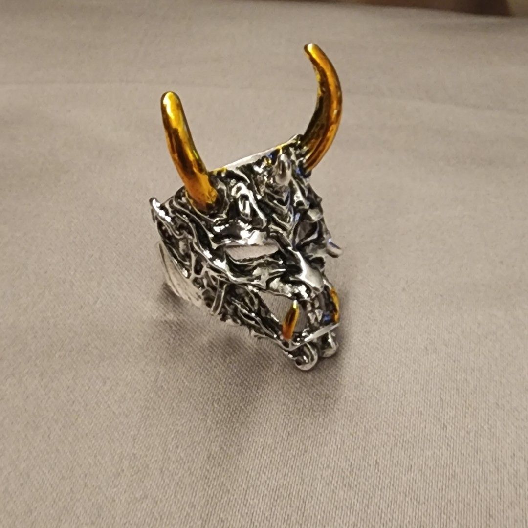 Japanese Hannya mask ring, Men's Fashion, Watches & Accessories ...