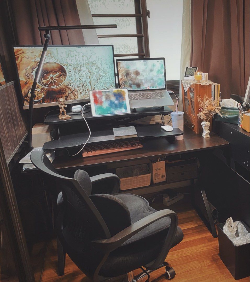 K frame Study Table Computer Table black, Furniture & Home Living ...