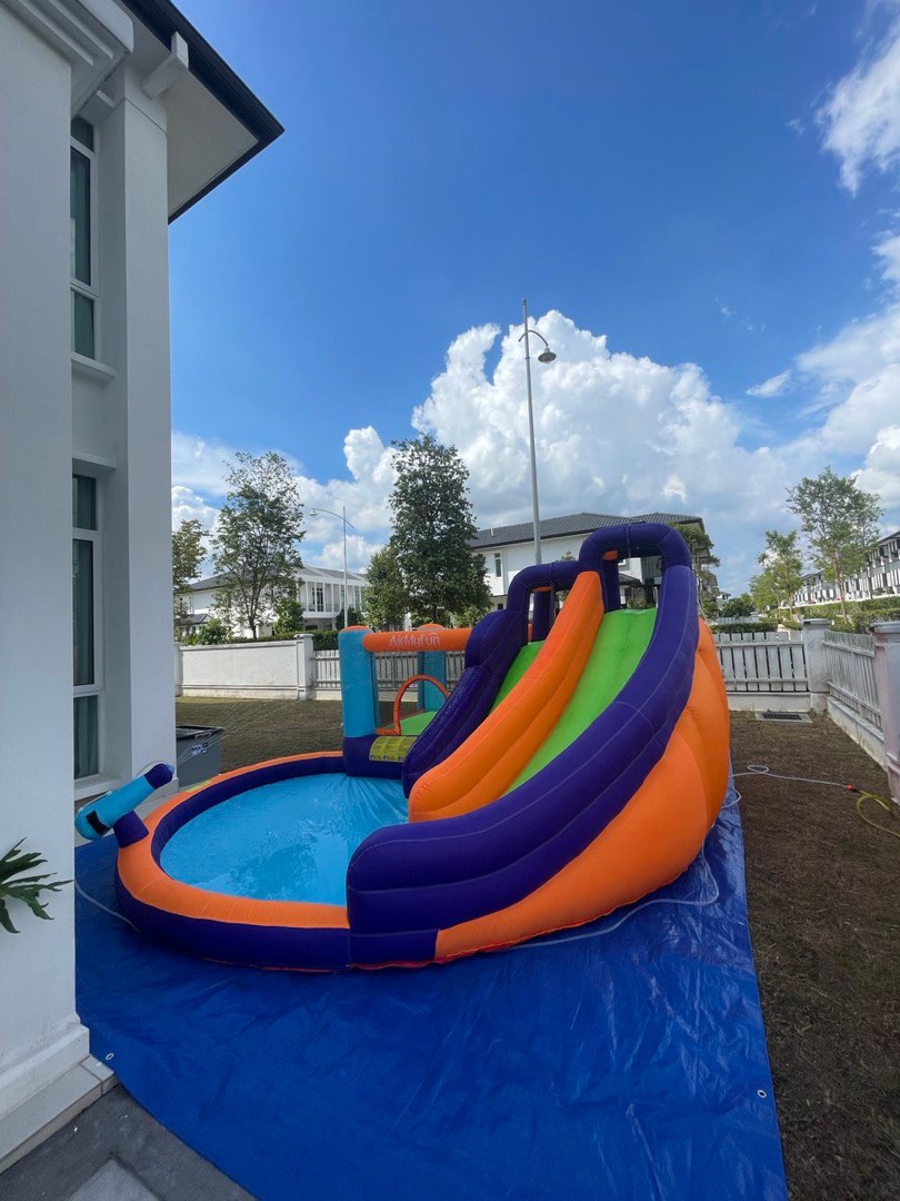 Kids Pool Party Slide Inflatable Birthday Fun Kids Kolam Renang Budak ...