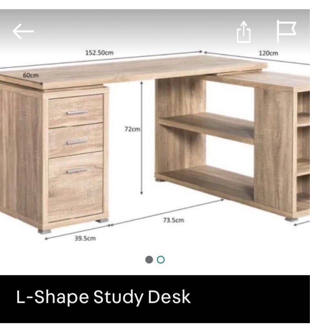 L shape Study Table, Furniture & Home Living, Furniture, Tables & Sets ...