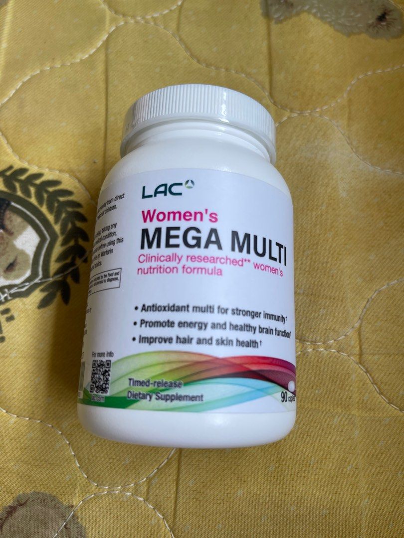 Lac women’s mega multi 76 capsules, Health & Nutrition, Health ...