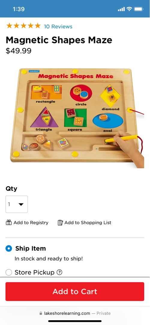 Lakeshore Magnetic Shapes / Alphabet / Colour Maze, Babies & Kids ...