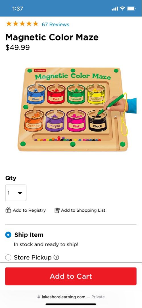 Lakeshore Magnetic Shapes / Alphabet / Colour Maze, Babies & Kids ...