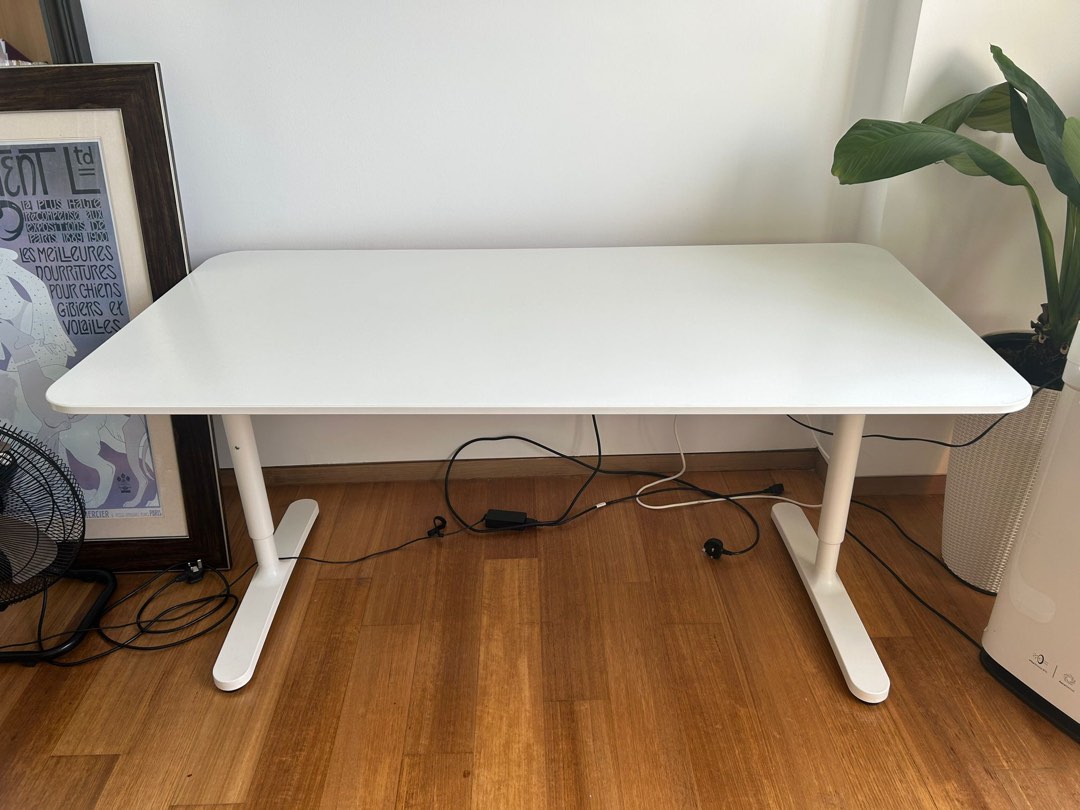Large IKEA office desk (Bekant), Furniture & Home Living, Furniture ...