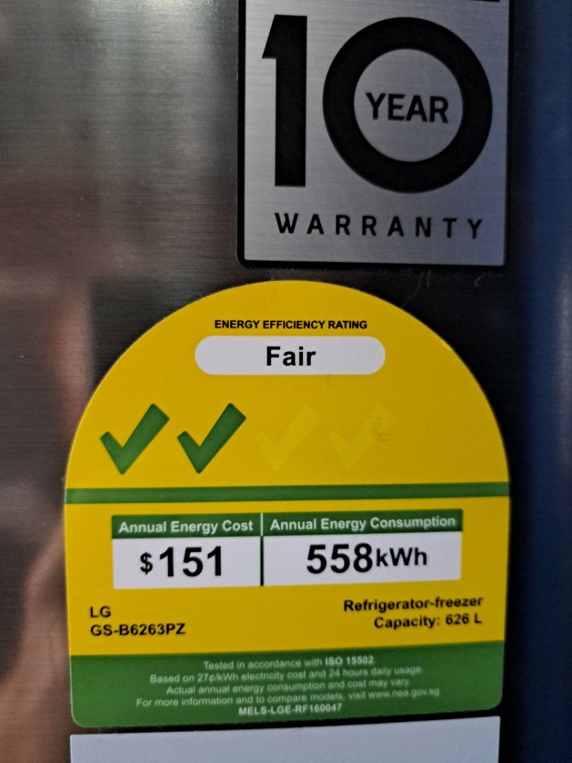 Lg side by side Refrigerator Fridge inverter 2 ticks 626L net warranty ...