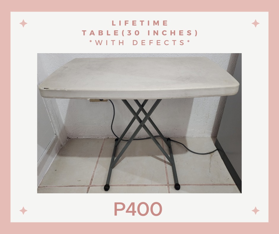 Lifetime Table (30 inches) WITH DEFECTS, Furniture & Home Living ...