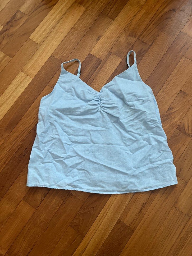 Light Blue Top, Women's Fashion, Tops, Sleeveless on Carousell