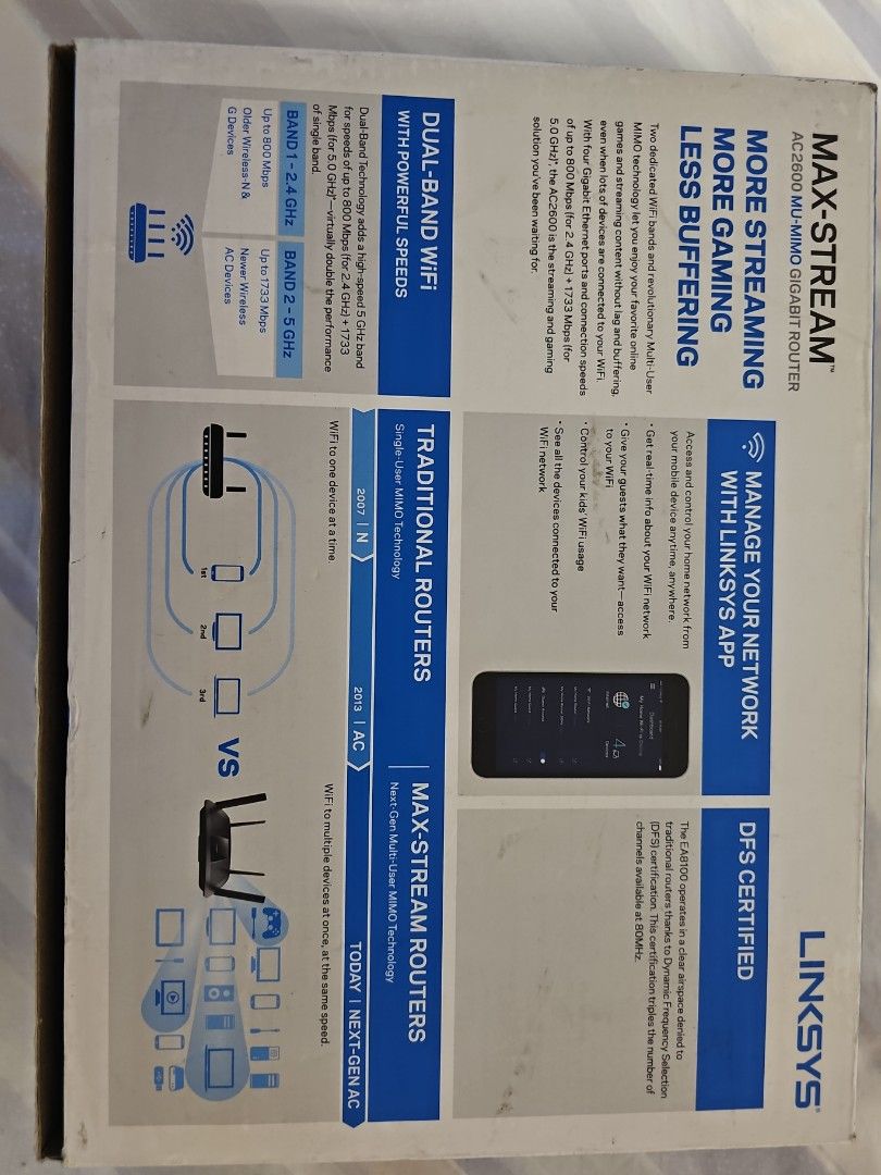 Linksys ac2600 MU-MIMO GIGABIT ROUTER, Computers & Tech, Parts ...
