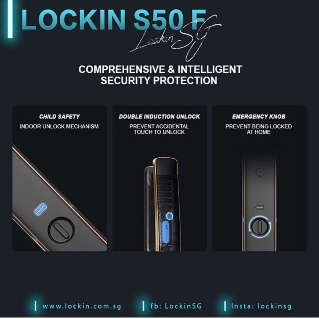 Lockin now model S50F Digital lock, Furniture & Home Living, Security ...