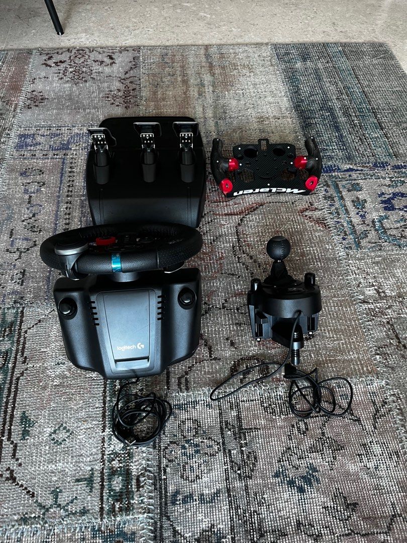 Logitech G29 Set + MH Studios F1 McLaren Wheel, Video Gaming, Gaming ...