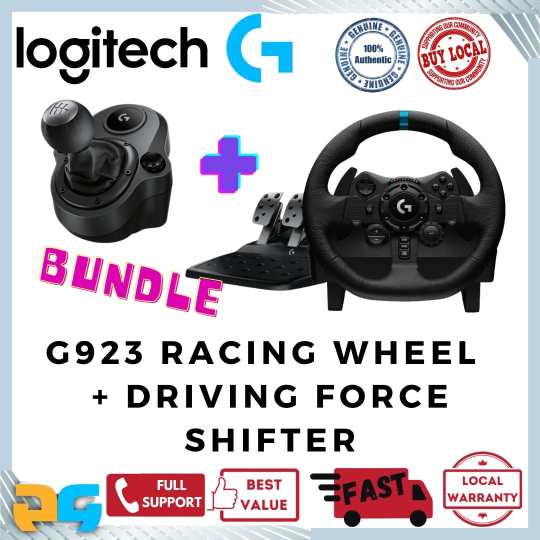 Logitech G923 Gaming Wheel True Force Feedback + Shifter, Video Gaming ...