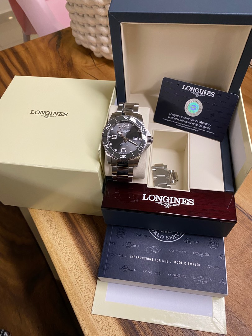 Longines Hydroconquest Grey L37824766, Luxury, Watches on Carousell