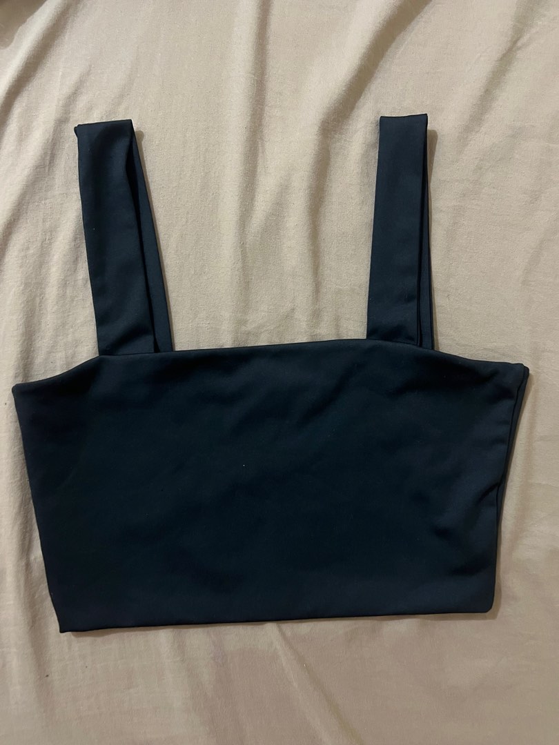 Lovito Top Square Strap Tank Top (Black) on Carousell