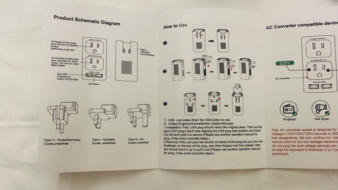 Mapambo Voltage Converter 220V to 110V, 2000W Travel Adapter Global ...