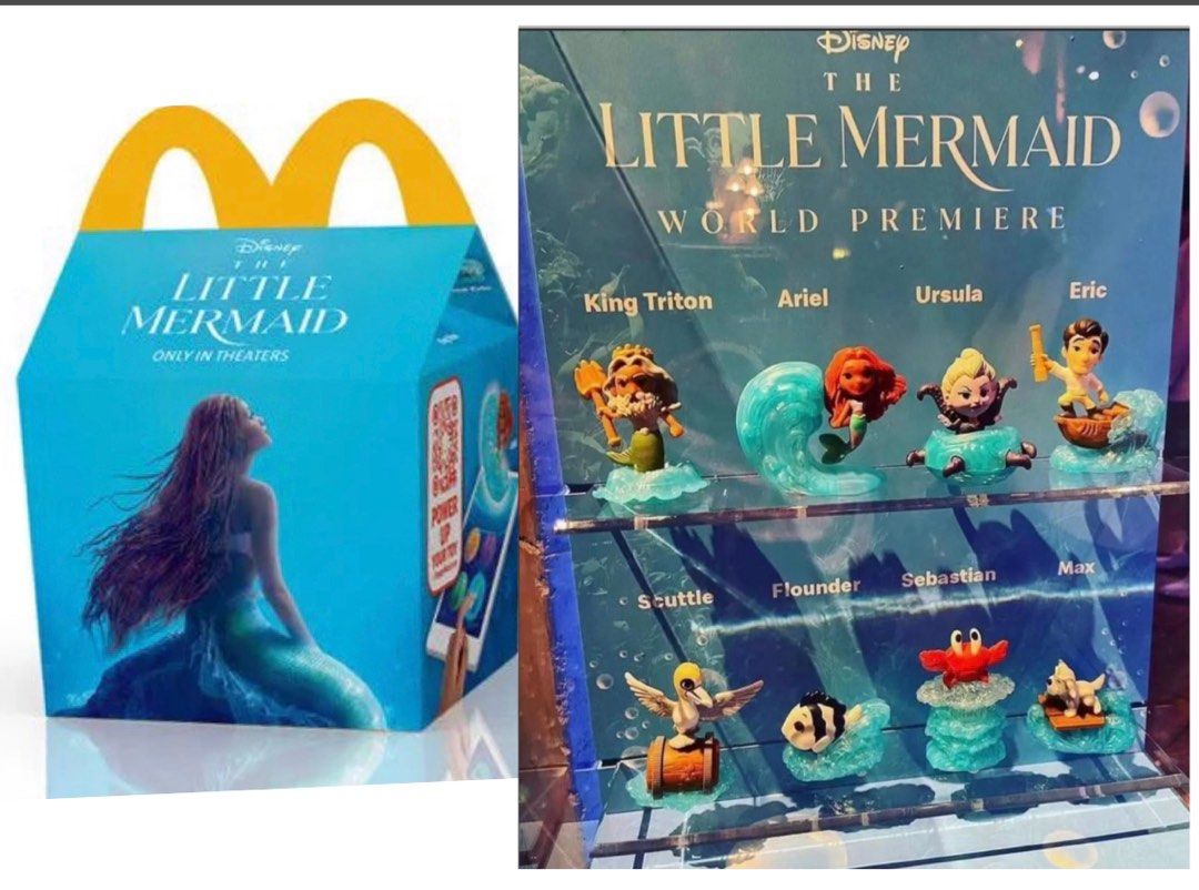 McDonald’s 2023 the little mermaid set of 8 happy meal toys Ariel ...