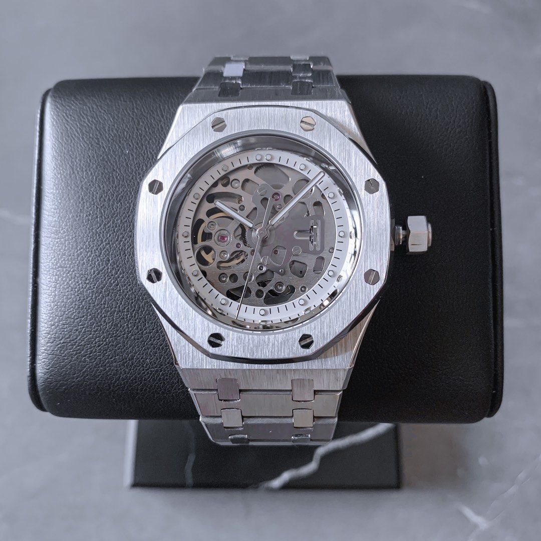 [Mod] Seiko Ap Royal Oak Skeleton White & Silver Mod, Men's Fashion ...