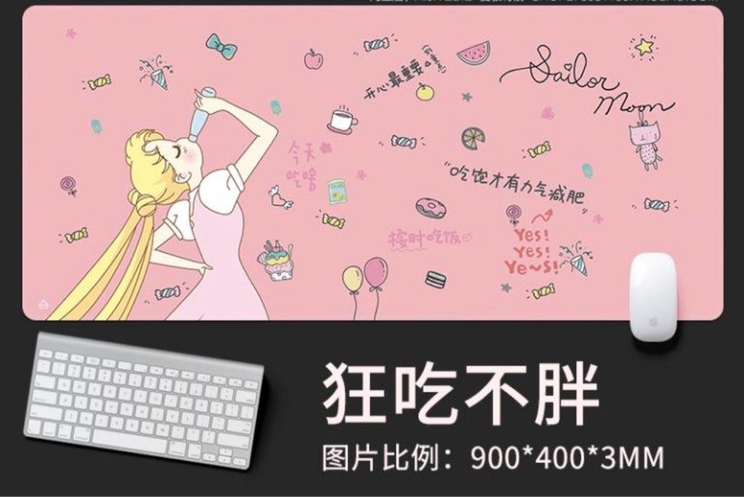 Mousepad desktop mat sailor Moon, Computers & Tech, Parts & Accessories ...