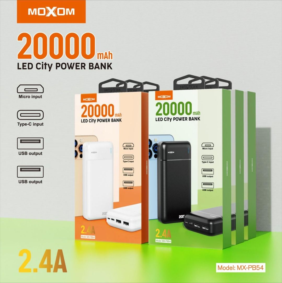 Moxom MX-PB55 Super Speed 30000mAh 20K 10K PB 55 PB 53 PB54 Fast ...